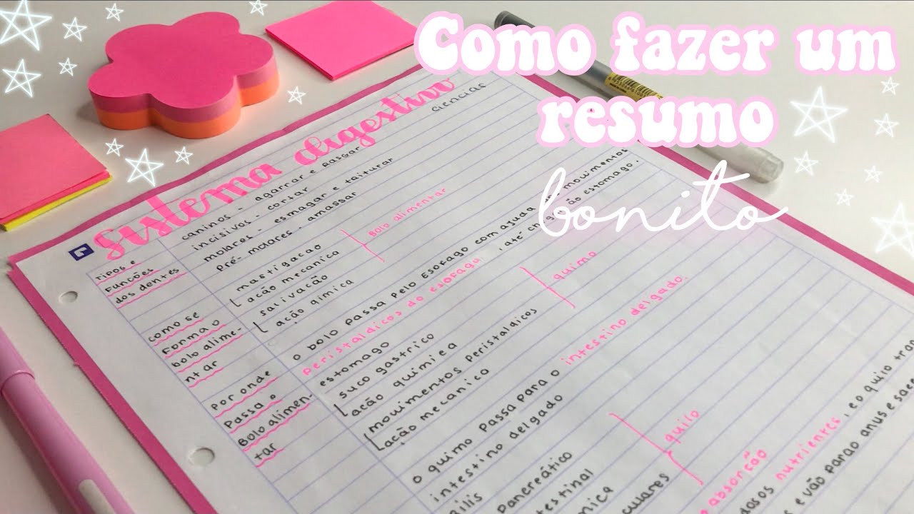 como fazer um resumo bonito | dicas e truques - YouTube