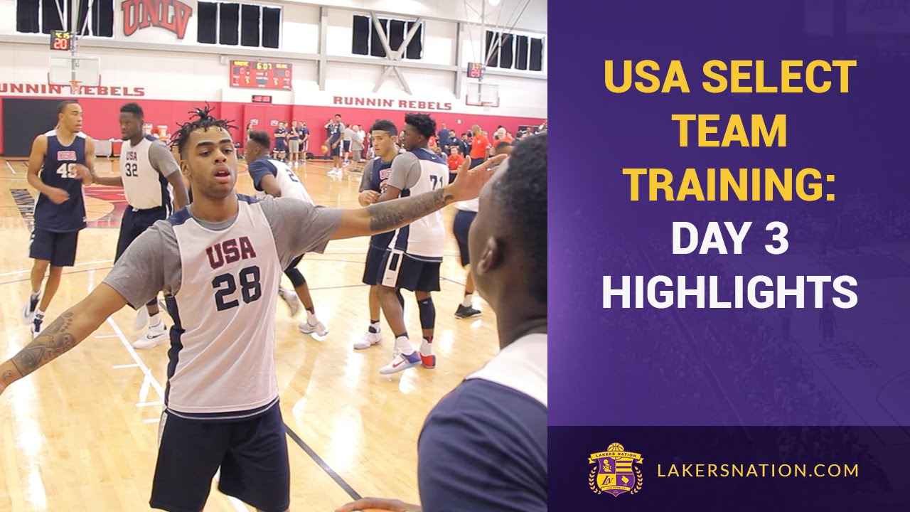 USA Team Training: Day 3, Lakers Highlights (Randle, Russell, Ingram ...