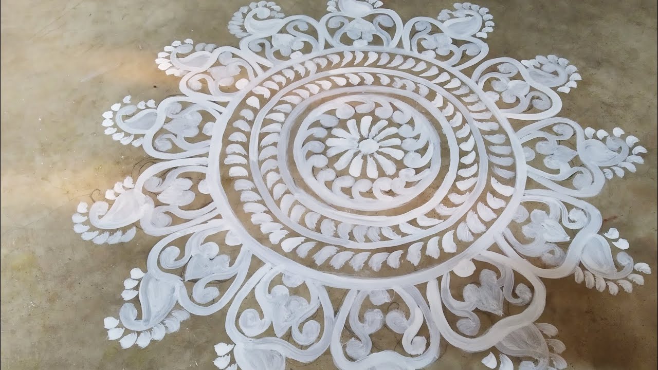 how to Draw alpona design for beginner || esay and beautiful round ...