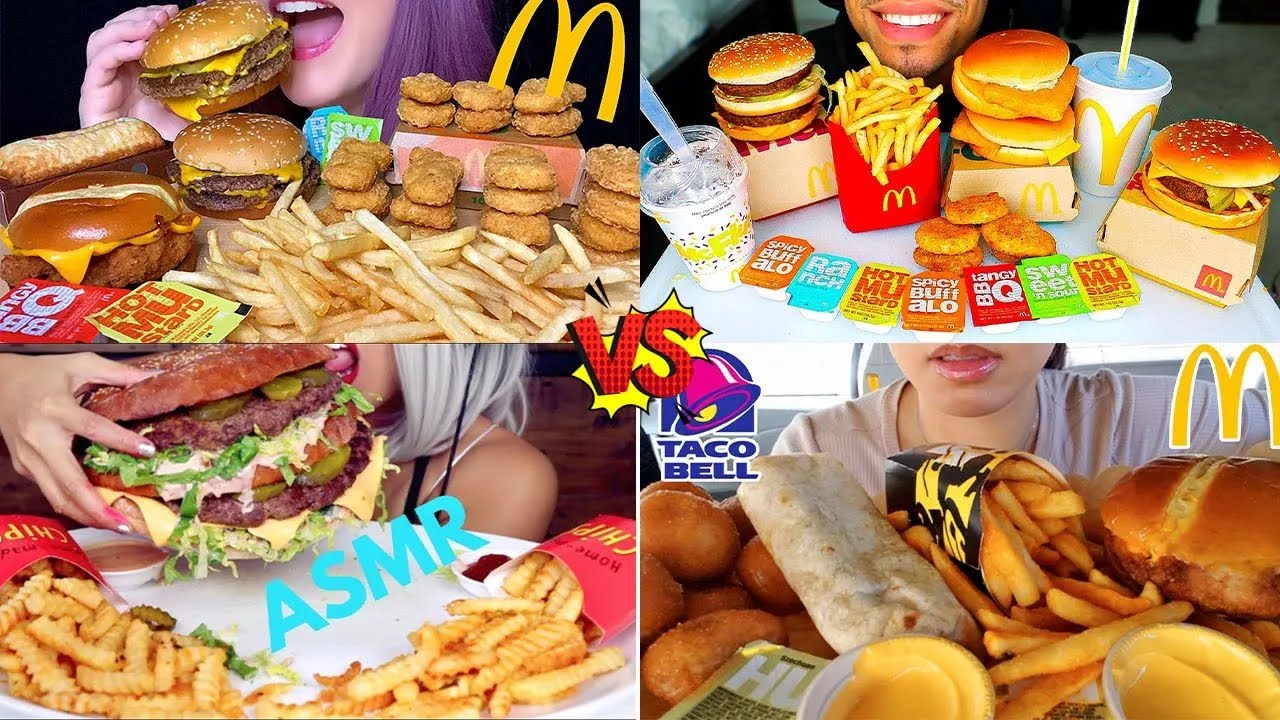 ASMR Fast Food Mukbang Compilation | Fast Food Asmr | Satisfying eating ...