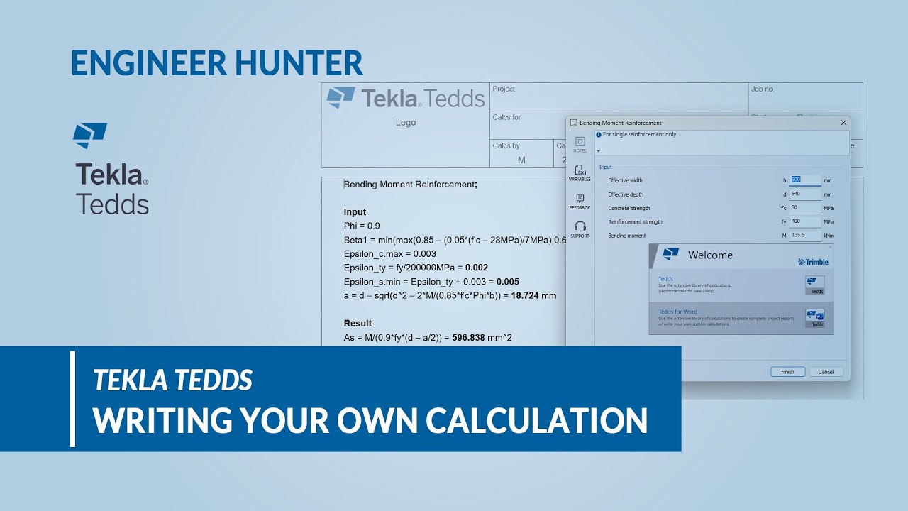 Writing Your Own Calculation in Tekla Tedds for Word - YouTube