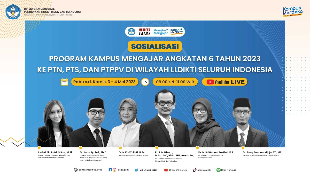 Sosialisasi Program Kampus Mengajar Angkatan 6 Tahun 2023 - YouTube