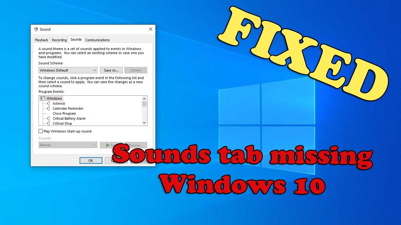 Windows sound schemes missing - sapjeassistant