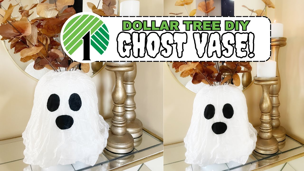 DOLLAR TREE DIY GHOST VASE - YouTube