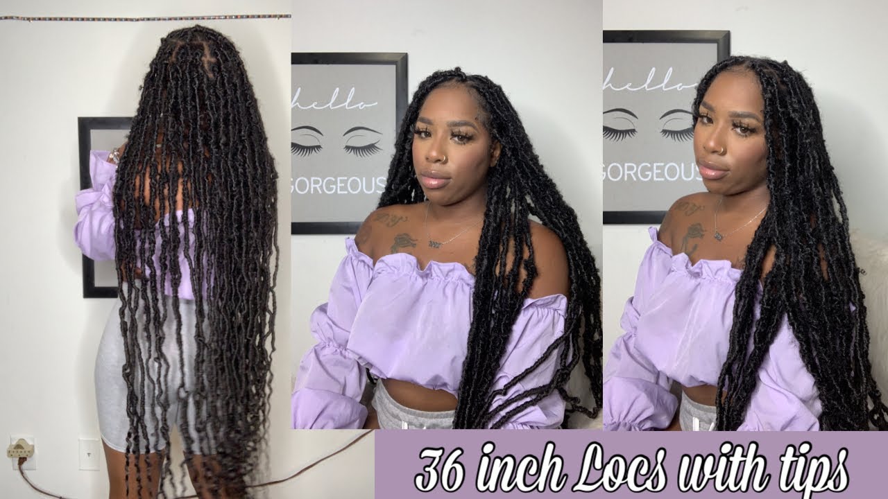ANOTHER 36 INCH FOUX LOCS VIDEO! CURLY TIPS - YouTube