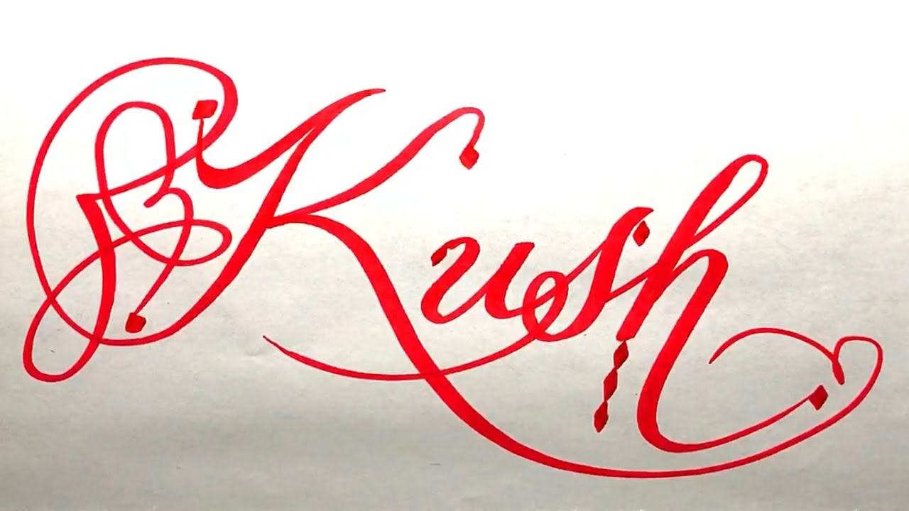 Kush Name Signature Calligraphy Status | How to Draw, Cursive ...