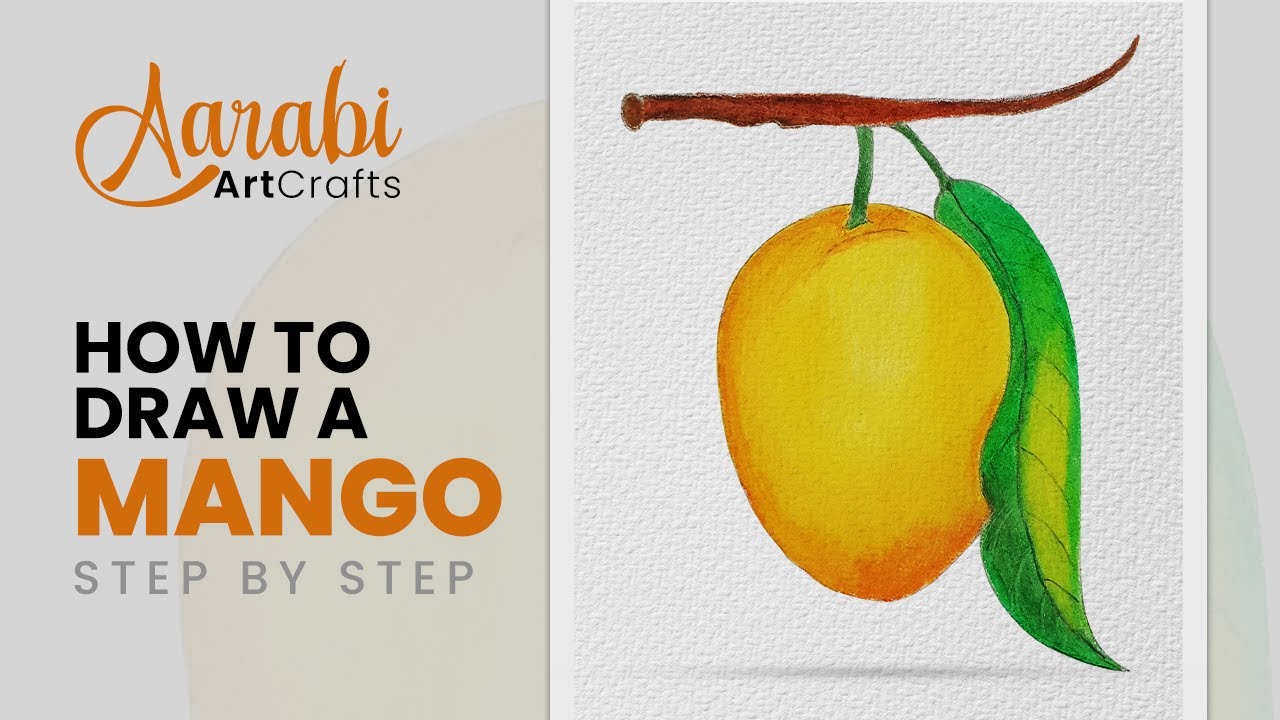 5 Easy Steps To Draw A Mango With Leaf | Oil Pastel color | very Simple ...