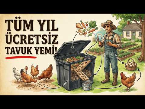 Tüm yıl boyunca ÜCRETSİZ tavuk yemi: Sürünüzü besleyen kurtçuk çiftliği sistemi
