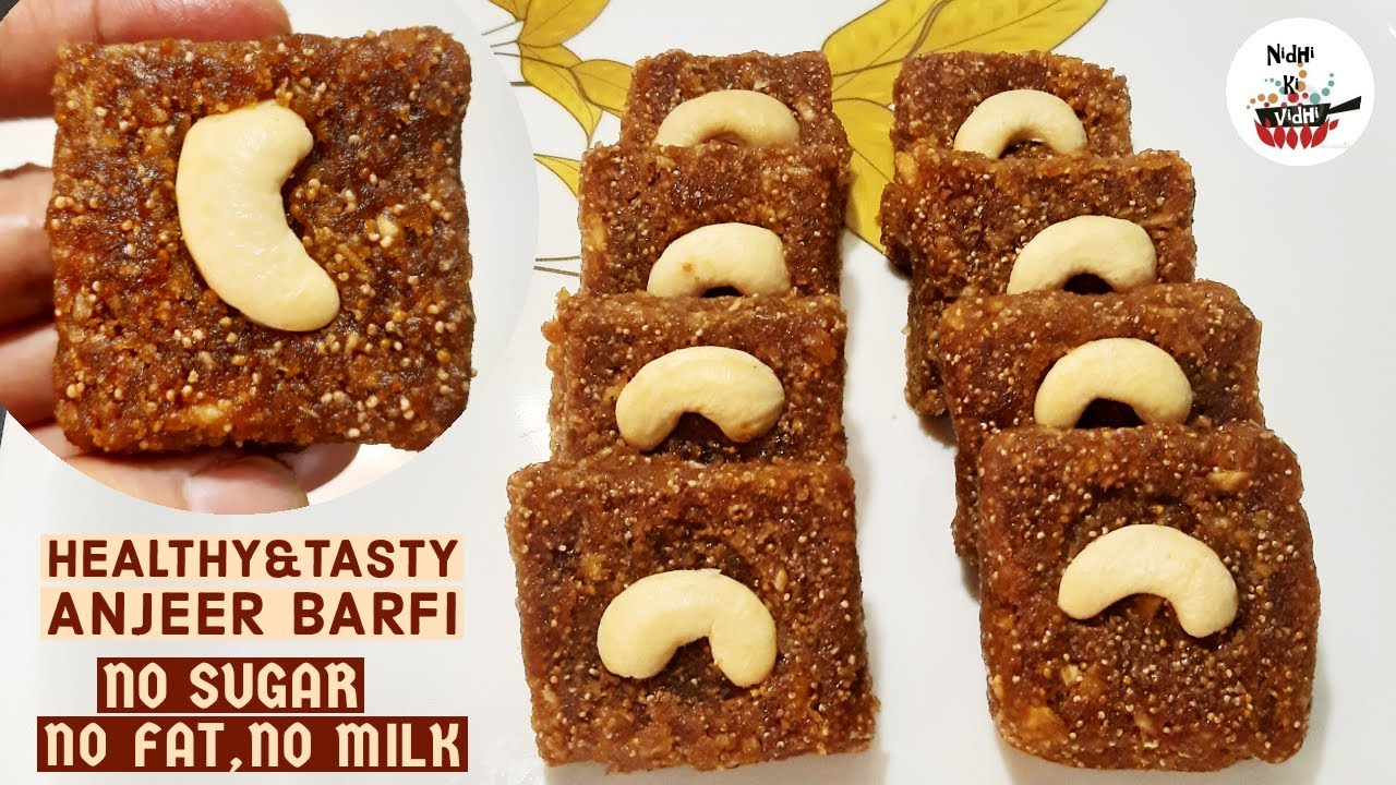 Healthy Anjeer Barfi without Milk and Sugar - Vegan Dry Anjeer Barfi ...