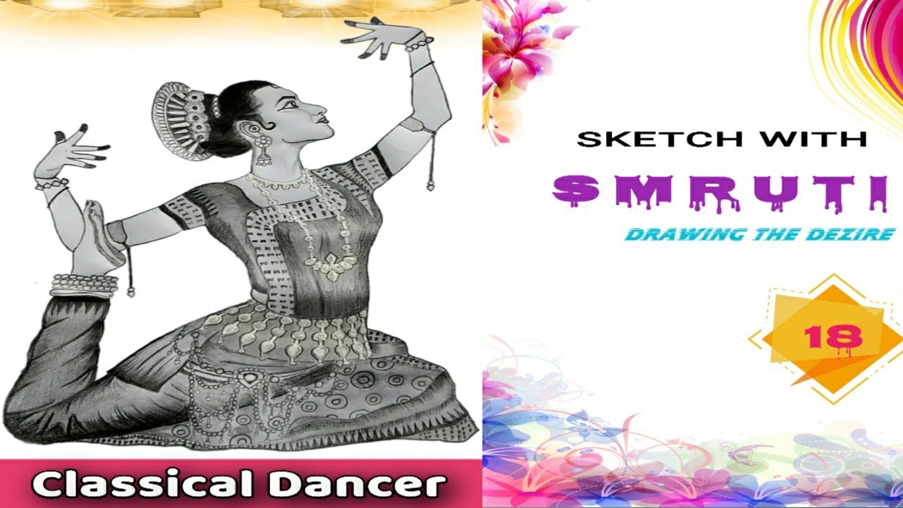 How to draw a Classical Dancer || Odissi || with full sketch by Smruti ...