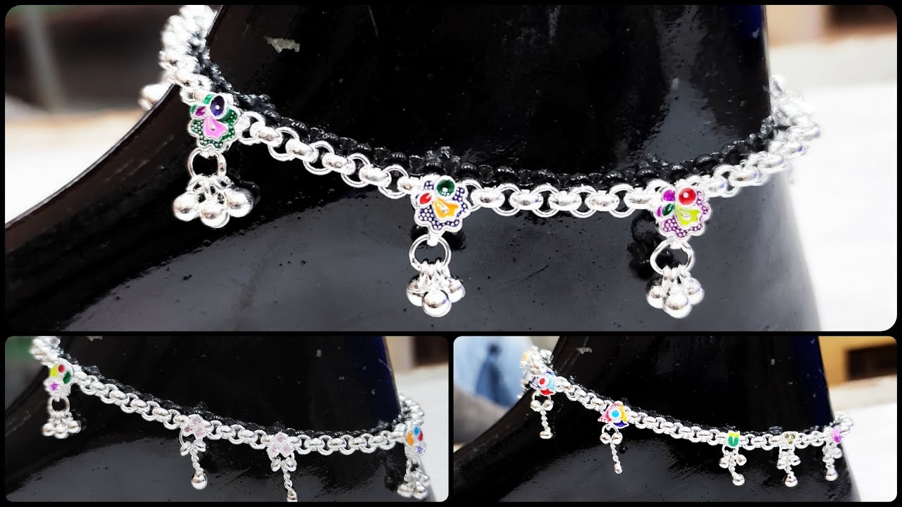 New Simple & Fancy Silver Anklets Design For Girls | Light Weight ...