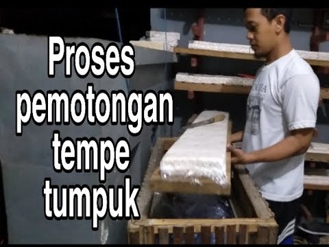 Proses pemotongan tempe tumpuk - YouTube