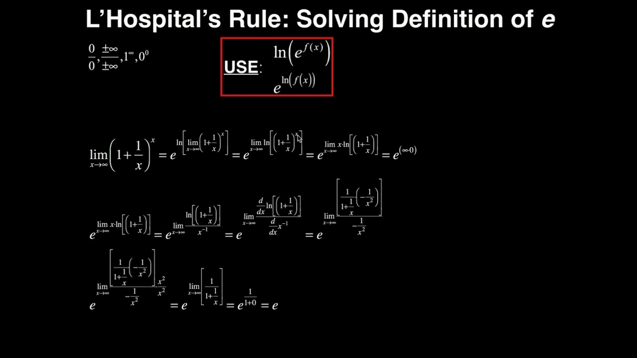 Limits | L'Hospital's Rule: Examples 4 & 5 - YouTube