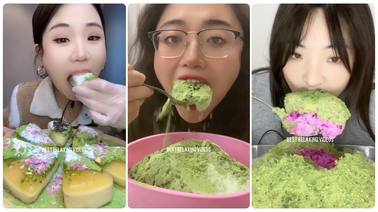 Matcha Ice ASMR & Mukbang | Powdered Ice Eating Sounds That Soothe 🧊🍵 ...