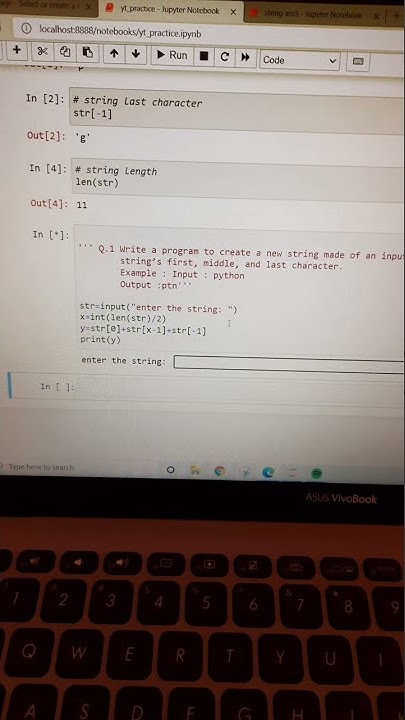 WAP to create a new string made of 1st, middle and last character. #example #shorts - YouTube