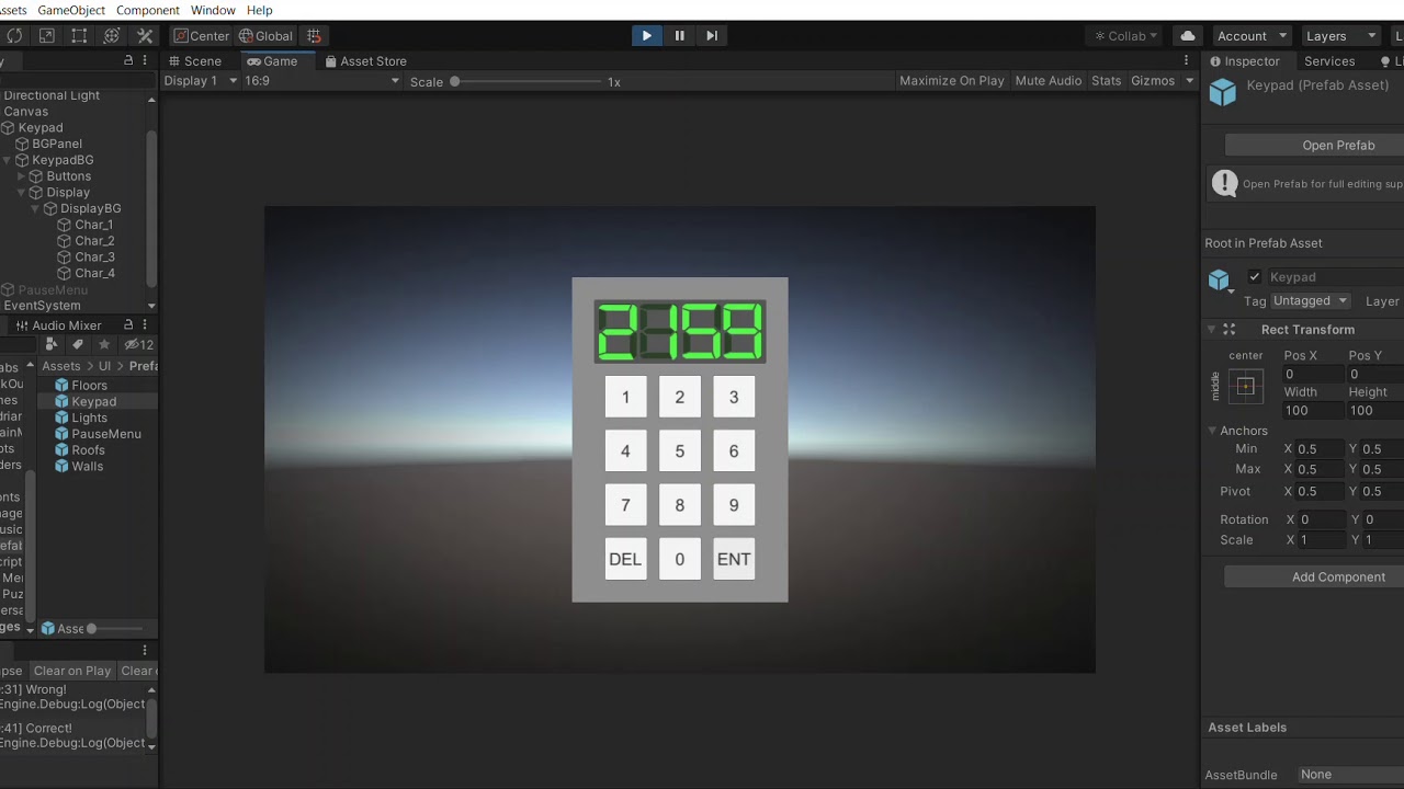 Escape UI TESTING KEYPAD - YouTube