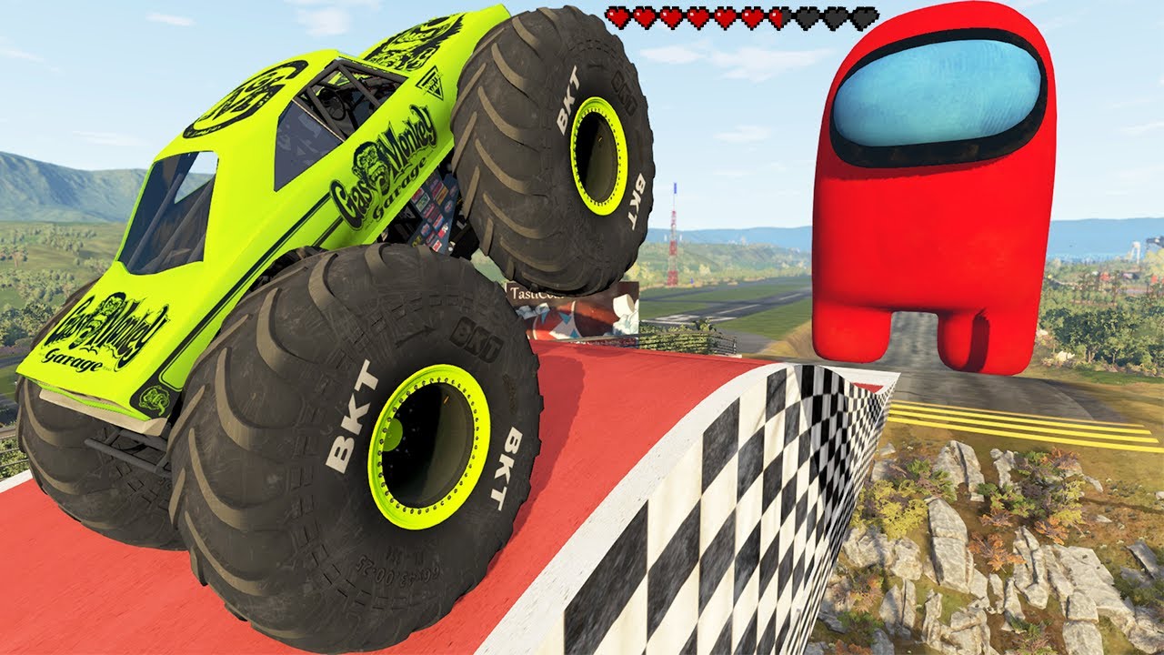 Monster Truck Madness #15 | Long Jumps and Crashes | BeamNG Drive ...