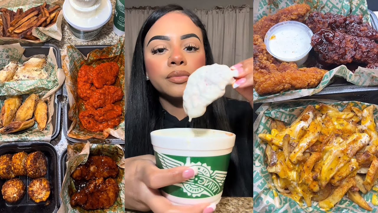 wingstop big bites mukbang tiktok compilation pt.1 - YouTube