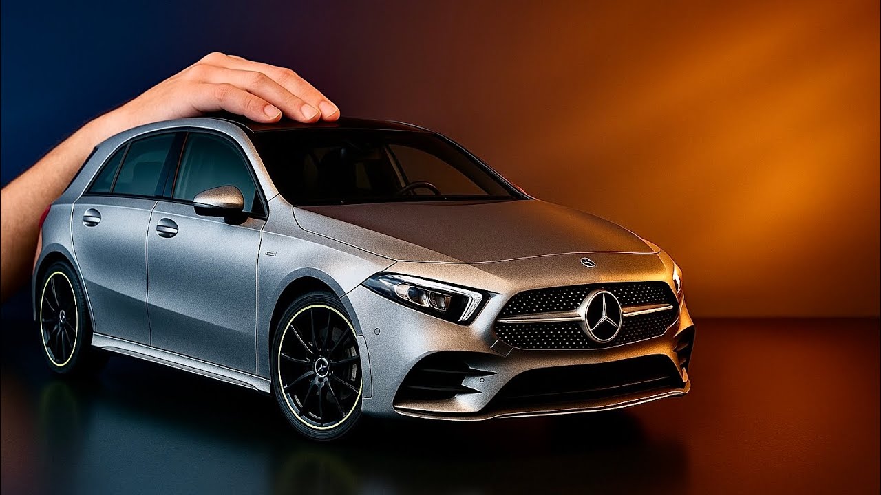 Realistic New Grey Mini Mercedes A-Class Premium Hatchback Review ...