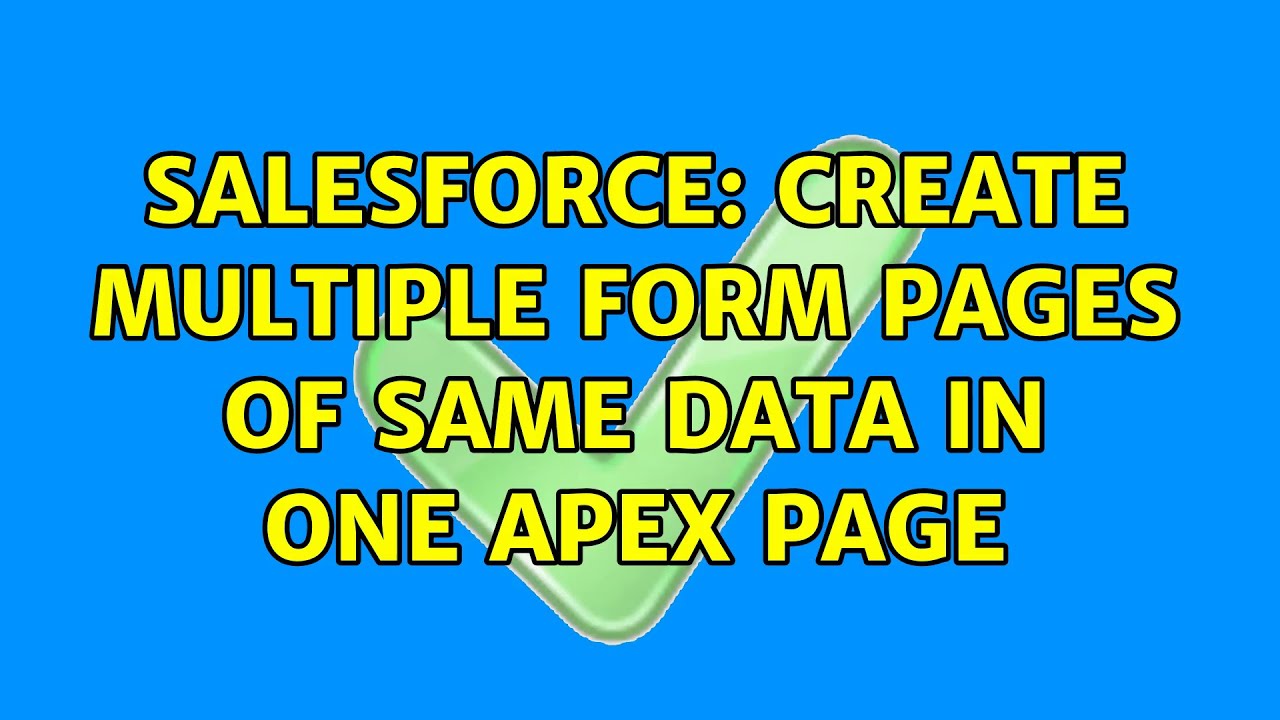 Salesforce: create multiple form pages of same data in one apex page ...