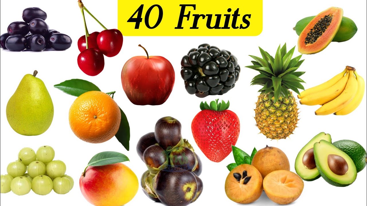 40 Fruits Name | Learn 40 Fruits Name In English | Fruits Name |Pre ...