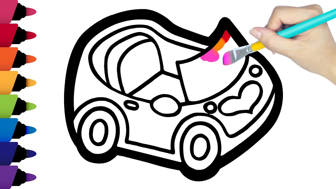 How to draw a car - Cute toy cars drawing step by step | Nasıl Çizilir ...