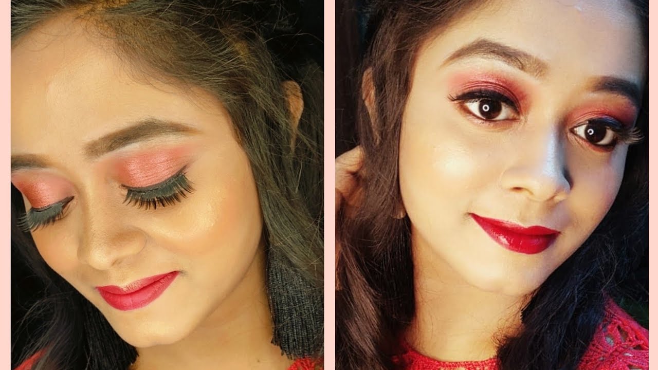 Red eye makeup tutorial | easy and simple step by step party makeup💄💄 ...