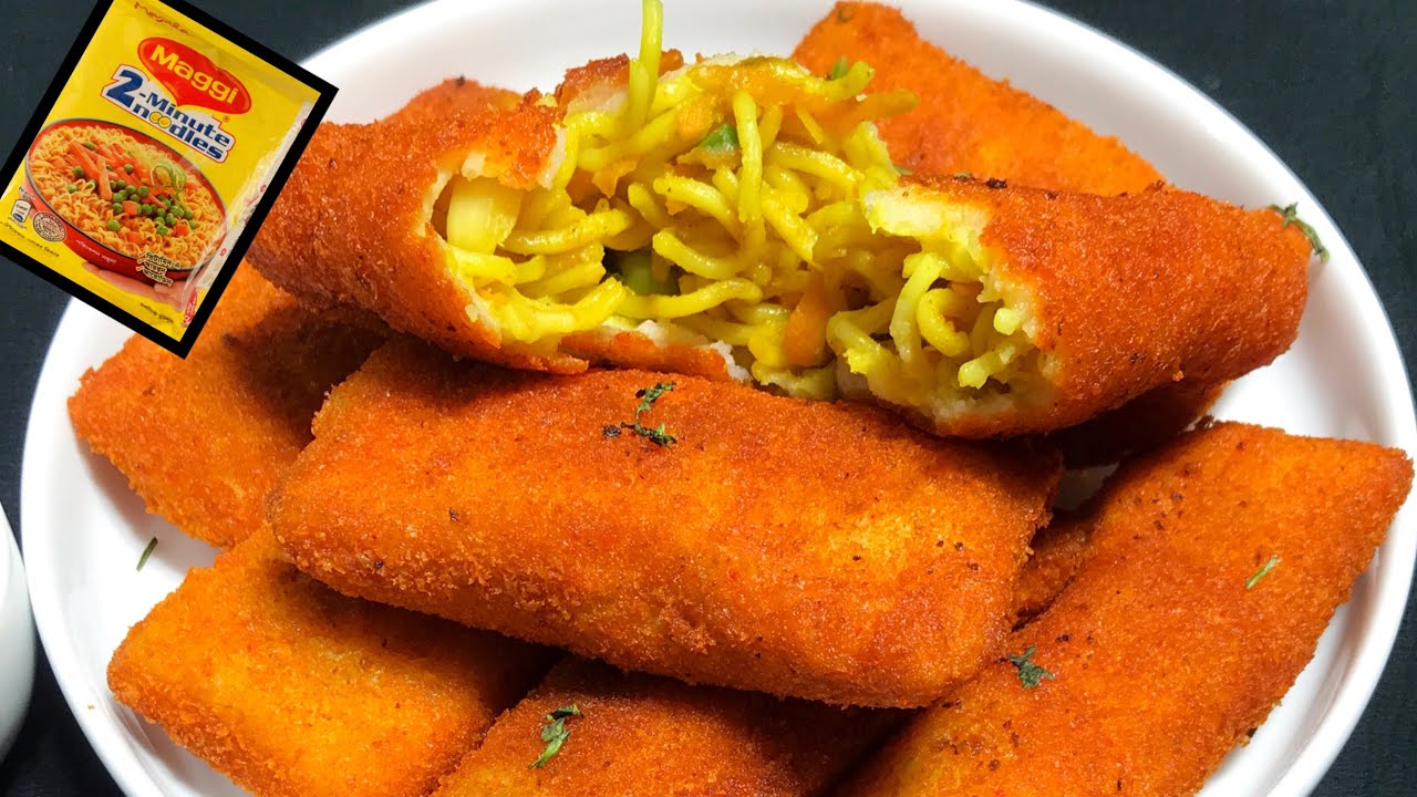 Yummy Maggi Roll Recipe | Maggi Spring Roll | 5 Minutes Evening Snacks ...
