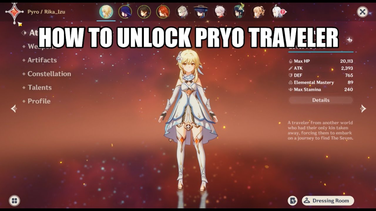 How to unlock Pryo traveler | Genshin Impact - YouTube