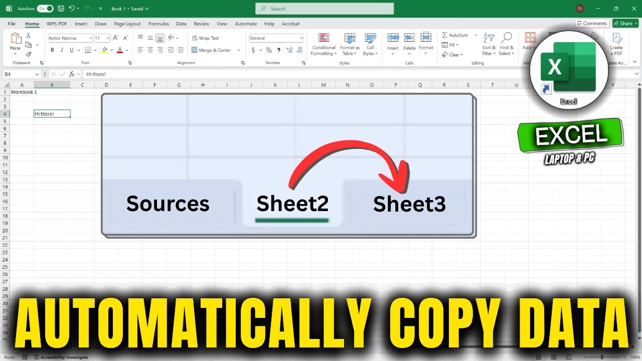 How to Copy Data From One Excel Sheet to Another Automatically - YouTube