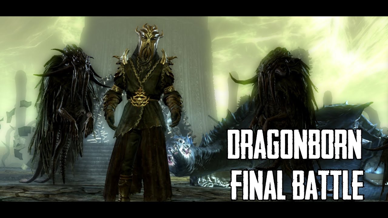 Skyrim - Dragonborn Final Bossfight Battle - YouTube