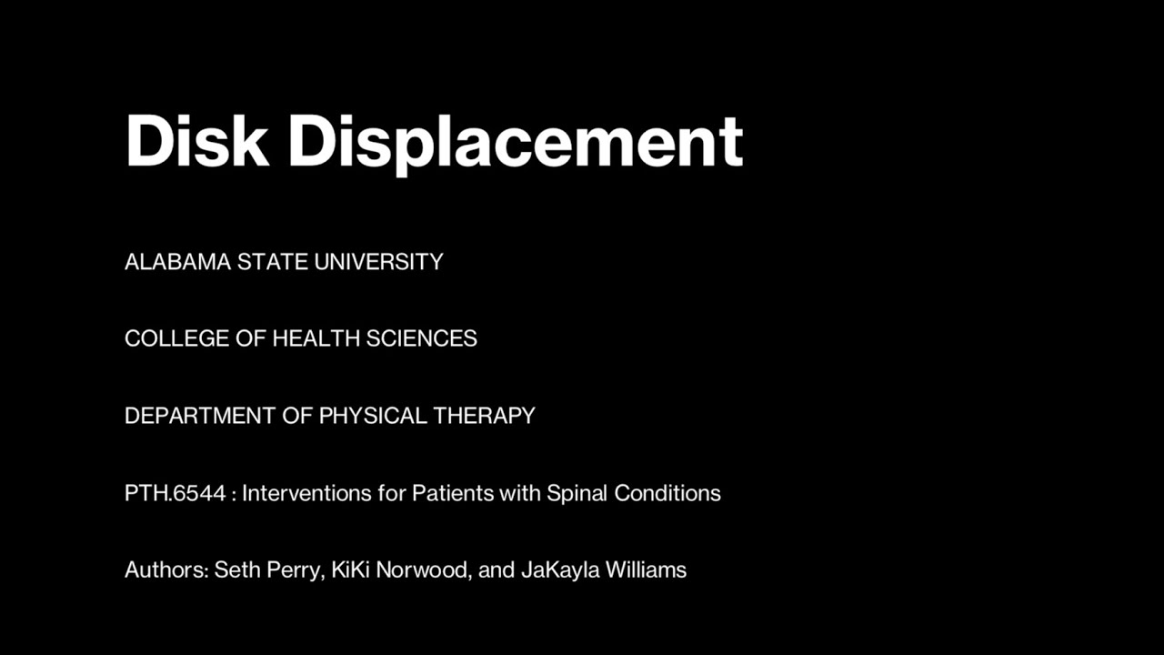 Clinical Spine: Disk Displacement (student presentation) - YouTube