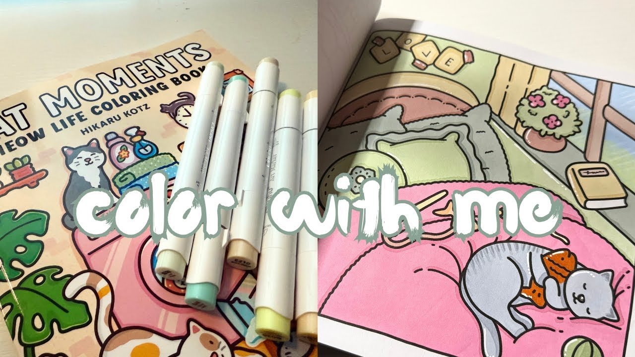 Coloring "Cat Moments" Coloring Book By Hikaru Kota - YouTube