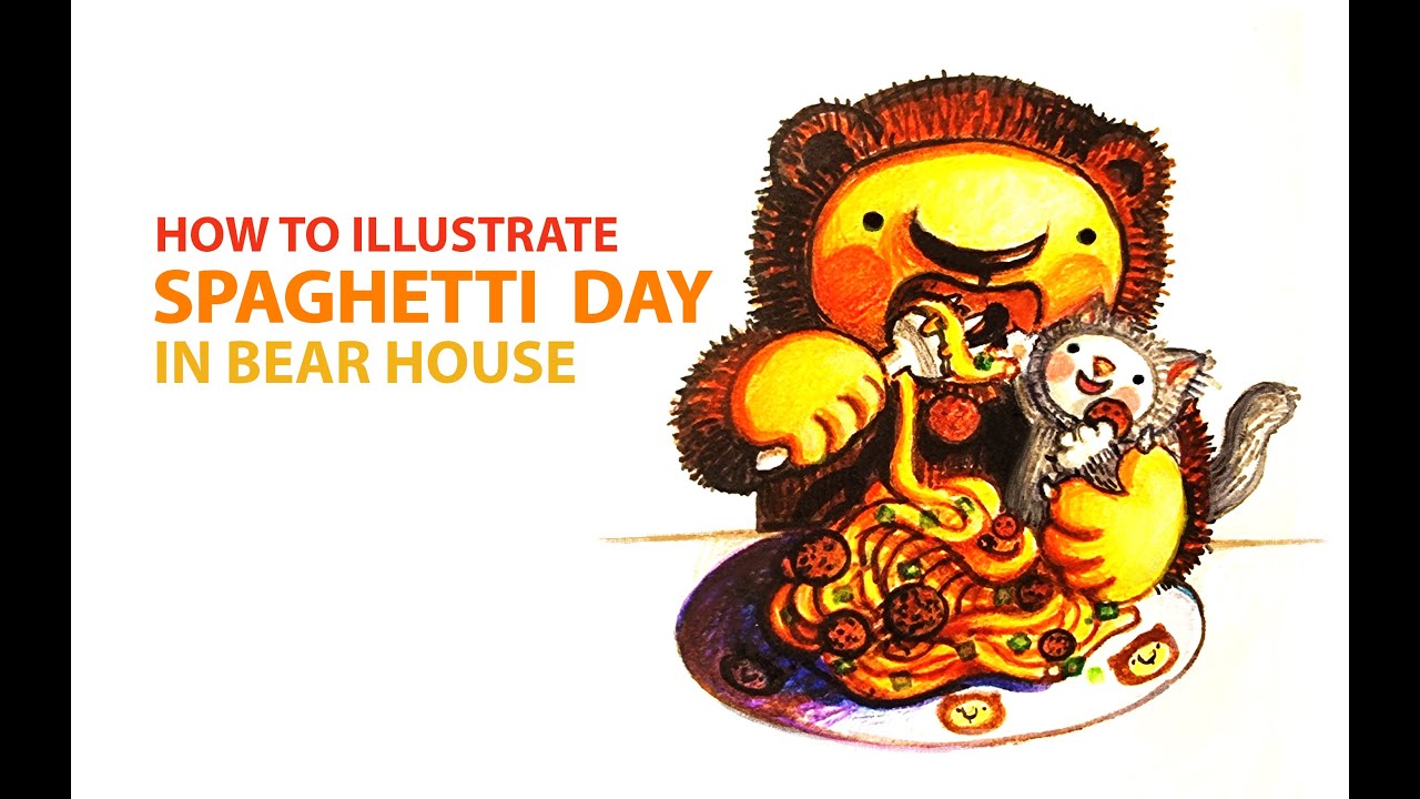 Spaghetti Day Drawing with markers/How to draw Spaghetti/markers ...