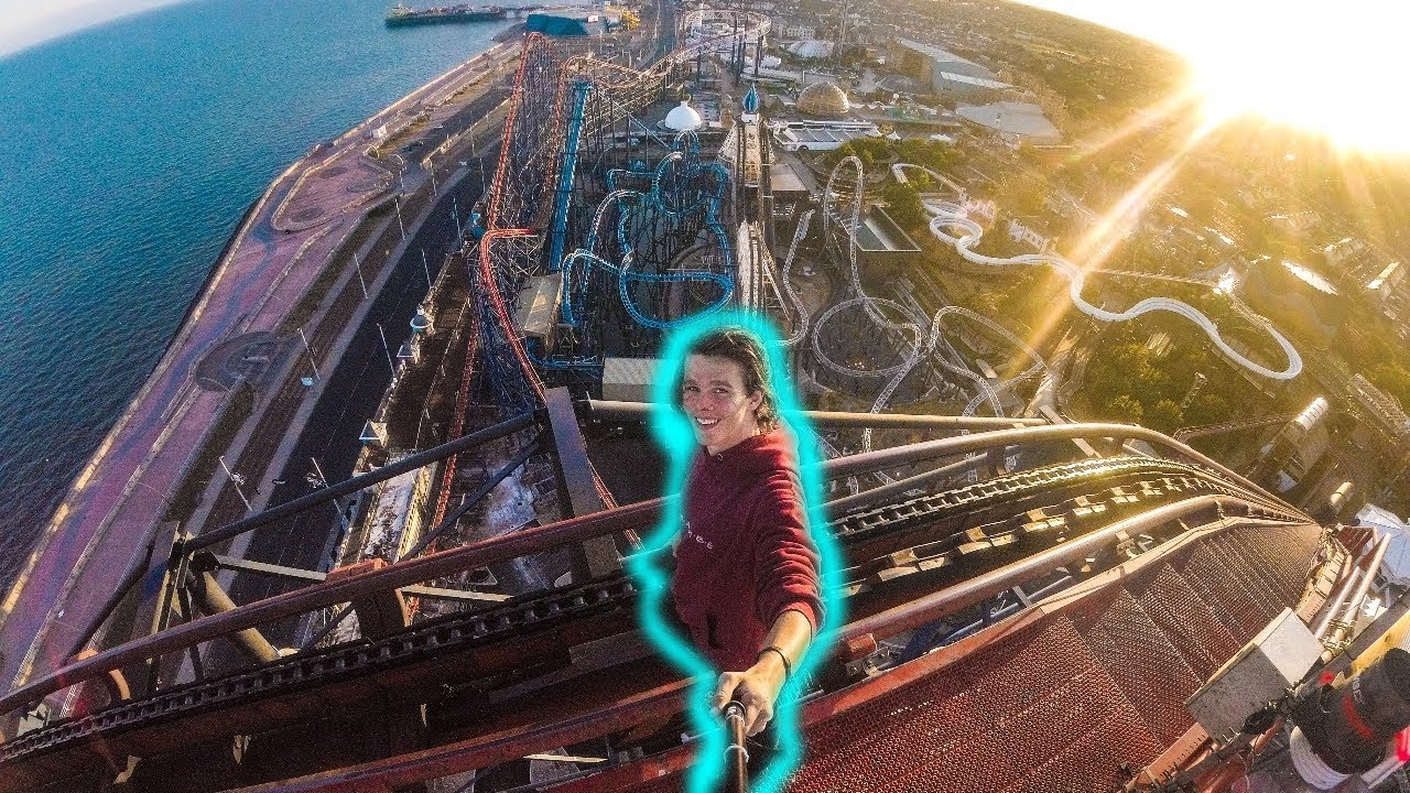Free climbing The Big One (Pepsi Max), tallest roller coaster in the UK ...
