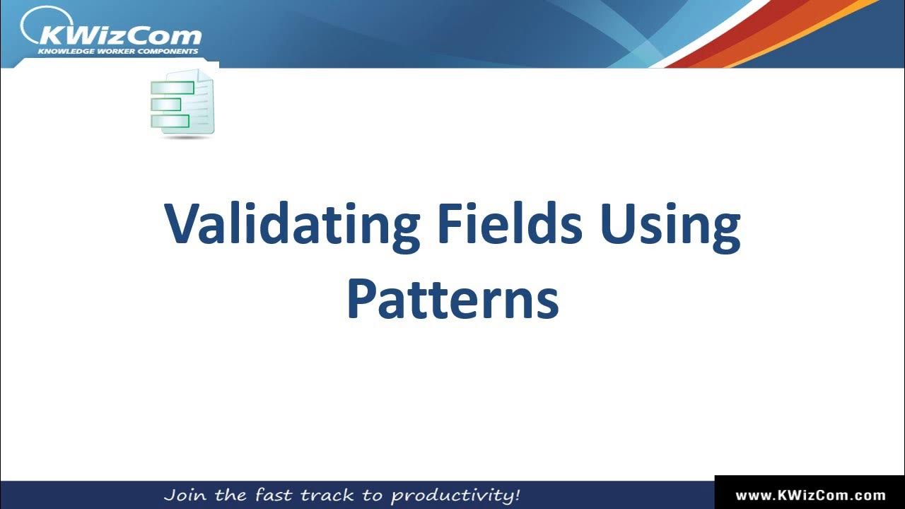 10 - Validating fields using patterns with KWIZ SharePoint Forms - YouTube