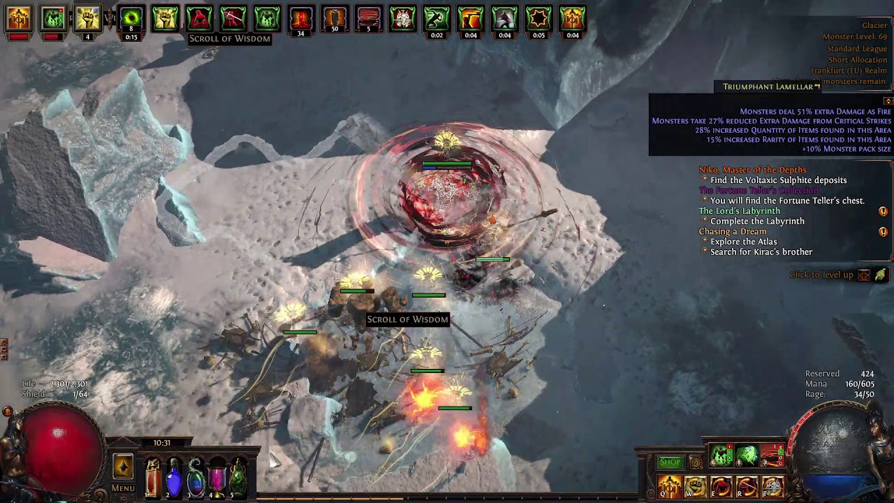 GLACIER MAP Gameplay with CYCLONE in PATH OF EXILE - YouTube