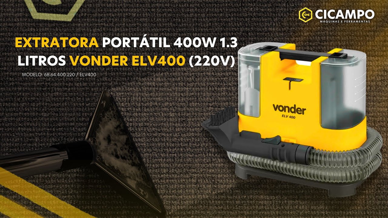 REVIEW EXTRATORA PORTÁTIL 400W 1.3 LITROS VONDER ELV400 220V - YouTube