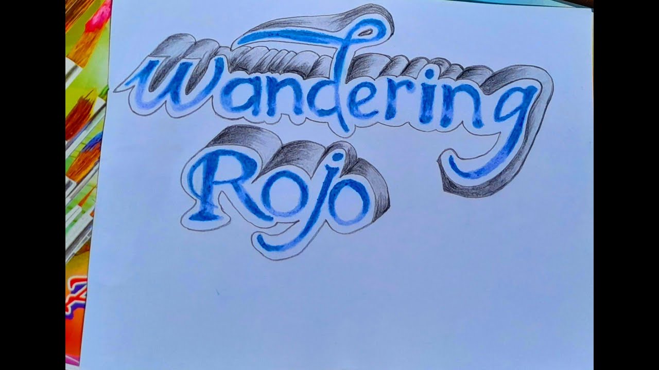 how to draw 3d name ||3d letter drawing || 3d trick art on paper - YouTube
