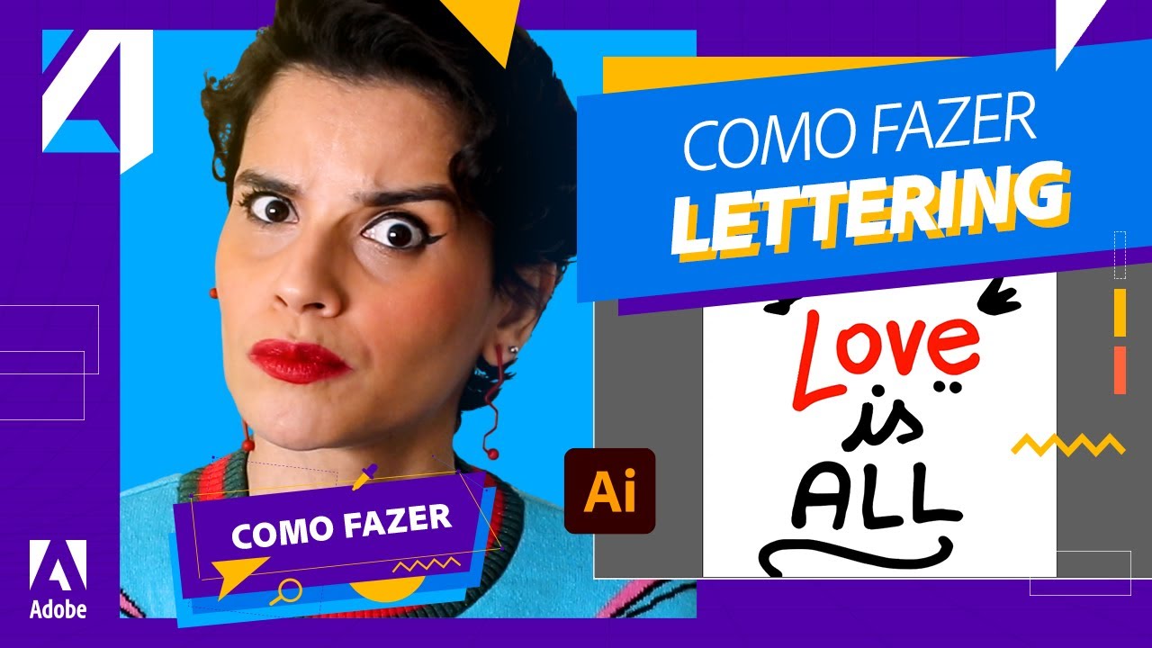 APRENDA A FAZER LETTERING NO ILLUSTRATOR | ADOBE 4 ALL - YouTube