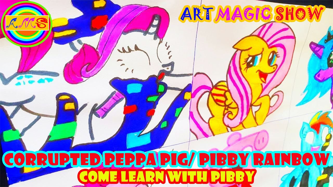 Drawing FRIDAY NIGHT FUNKIN'-Corrupted Peppa Pig/ Pibby Rainbow/Come ...