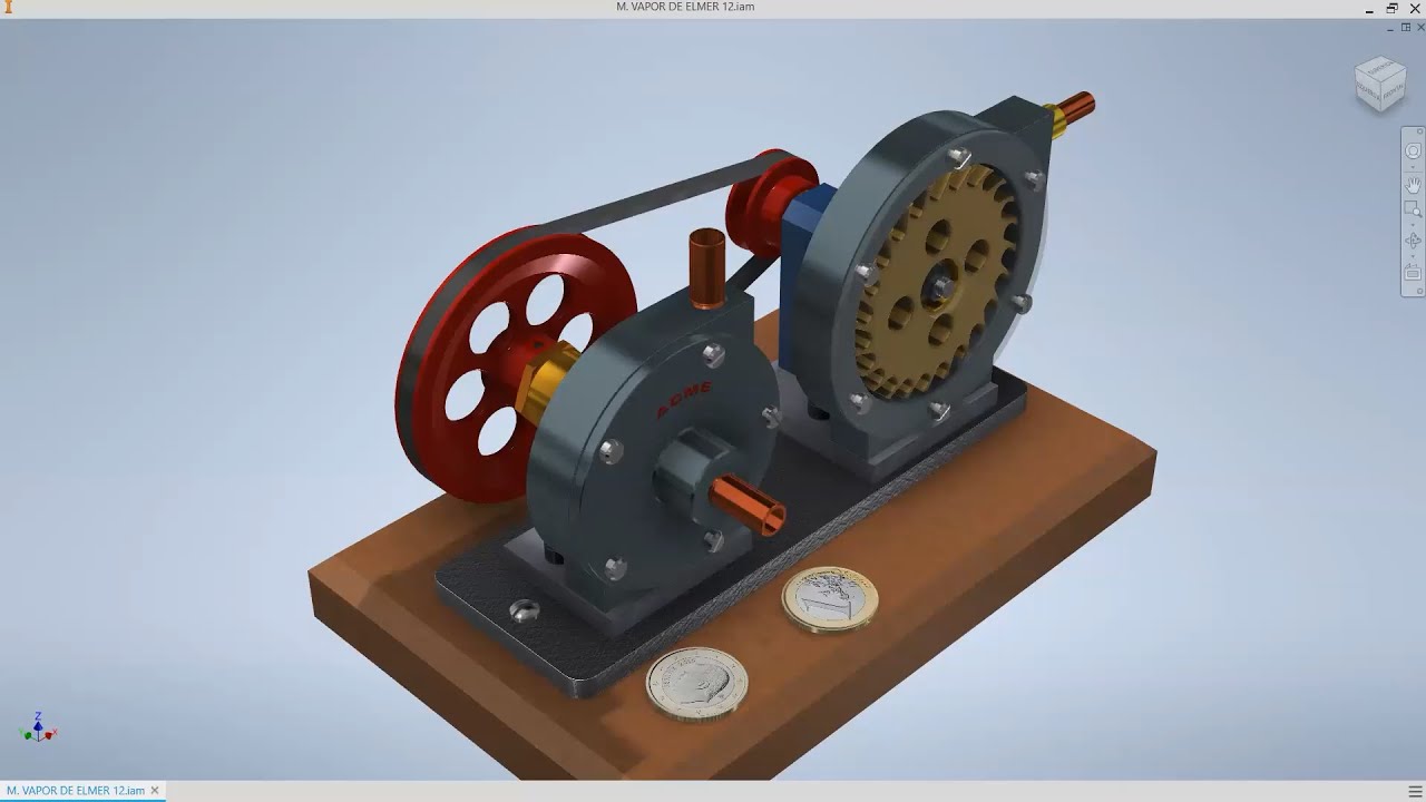 AUTODESK INVENTOR MAQUETA 12 DE UNAS MÁQUINAS DE VAPOR DISEÑADAS POR ...