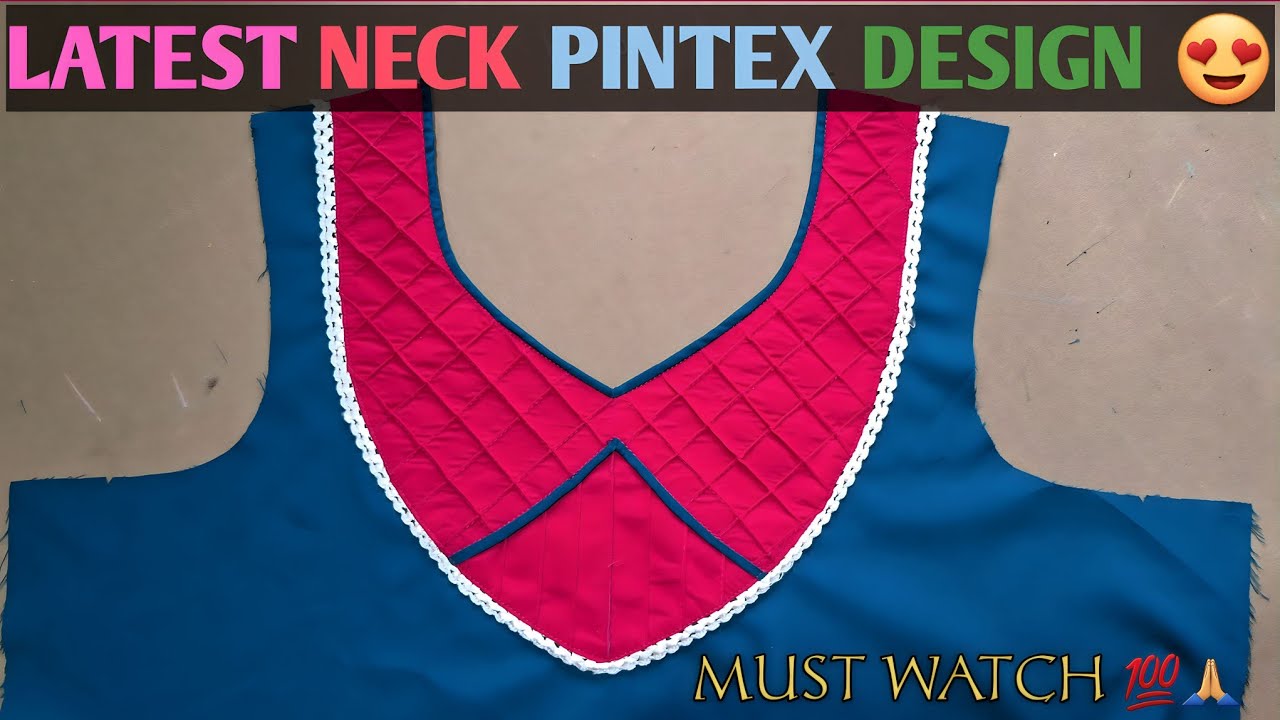 Beautiful neck design with pintex and lace | latest neck designs ...