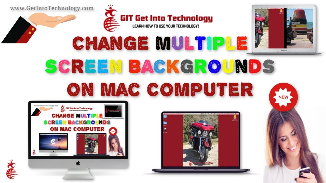 Change Multiple Screen Backgrounds on Mac Computer - YouTube