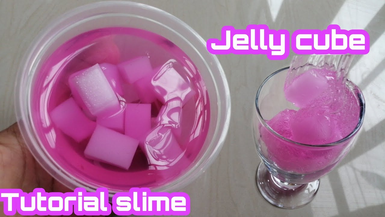 DIY SLIME JELLY CUBE, TUTORIALS PINK CLEAR VIDEO SLIME INDONESIA - YouTube