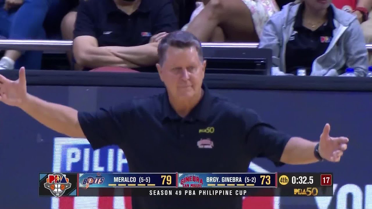Coach Time Cone GETS EJECTED late in the Ginebera-Meralco game | PBA ...
