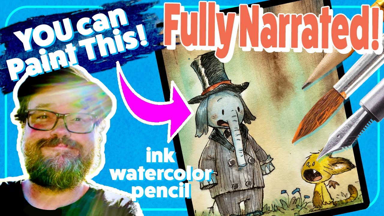 Ink & Watercolor & a riddle (HTD video) 🎨Pen and Ink, Watercolor 🖌️ ...