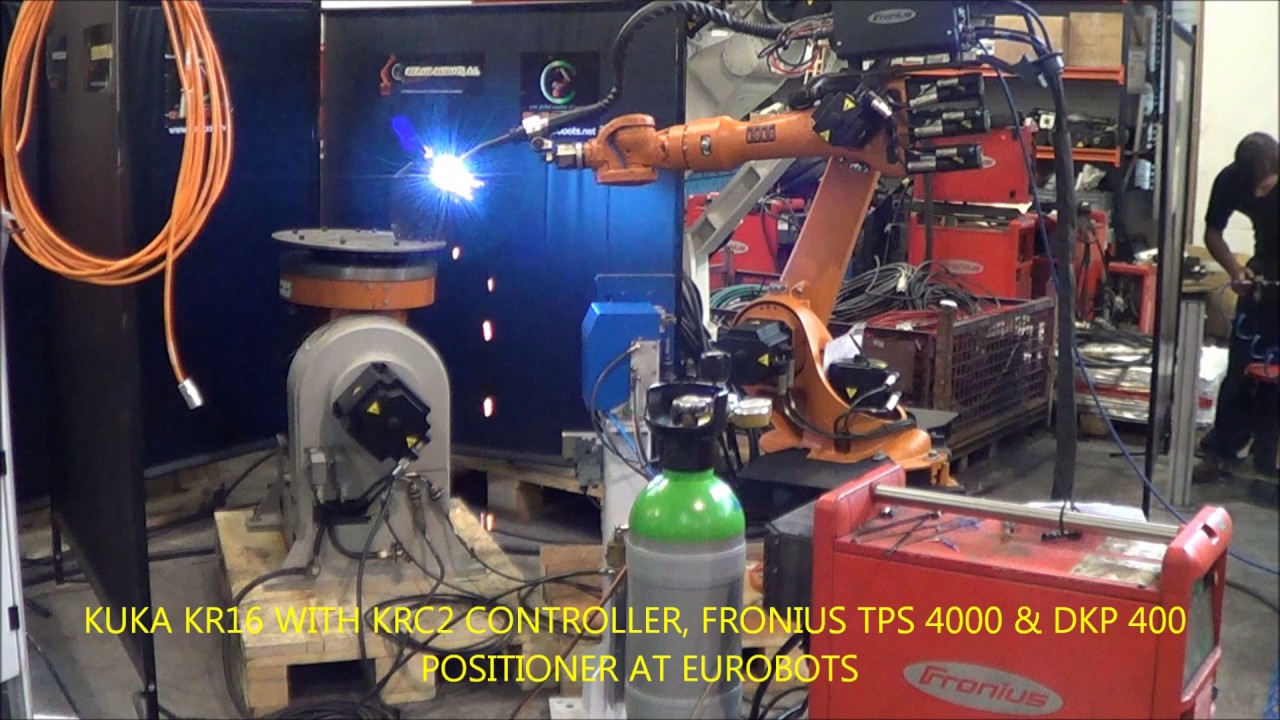 KUKA KR16 WITH KRC2 CONTROLLER FRONIUS TPS 4000 DKP400 POSITIONER AT ...
