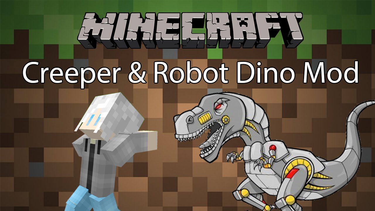Minecraft Mod รีวิว - Mod หุ่นยนต์ไดโนเสาร์ | Creeper & Robot Dino Mod ...
