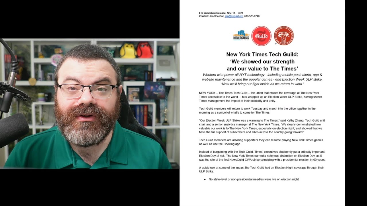 The strike is over! The NYT tech guild returns to work. - YouTube